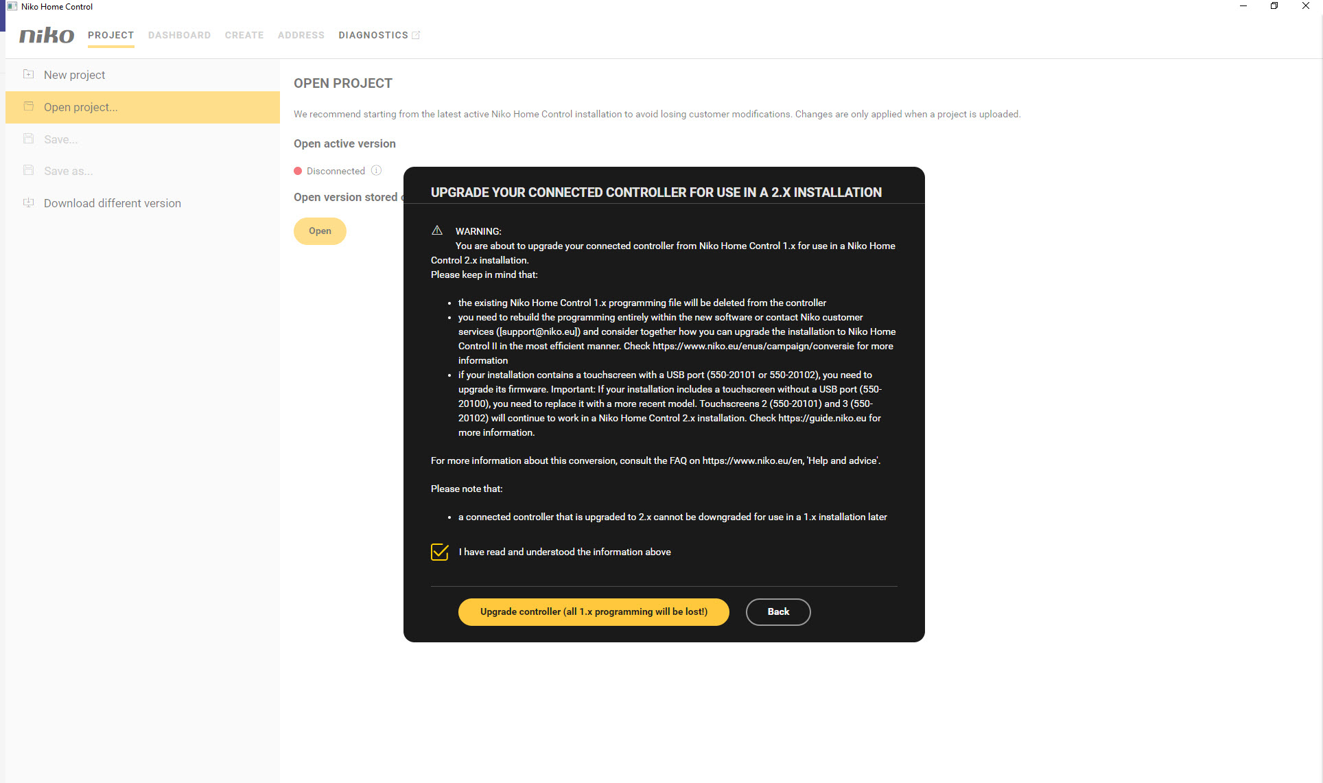 3.3 Connecteer en upgrade jouw Niko Home Control II installatie